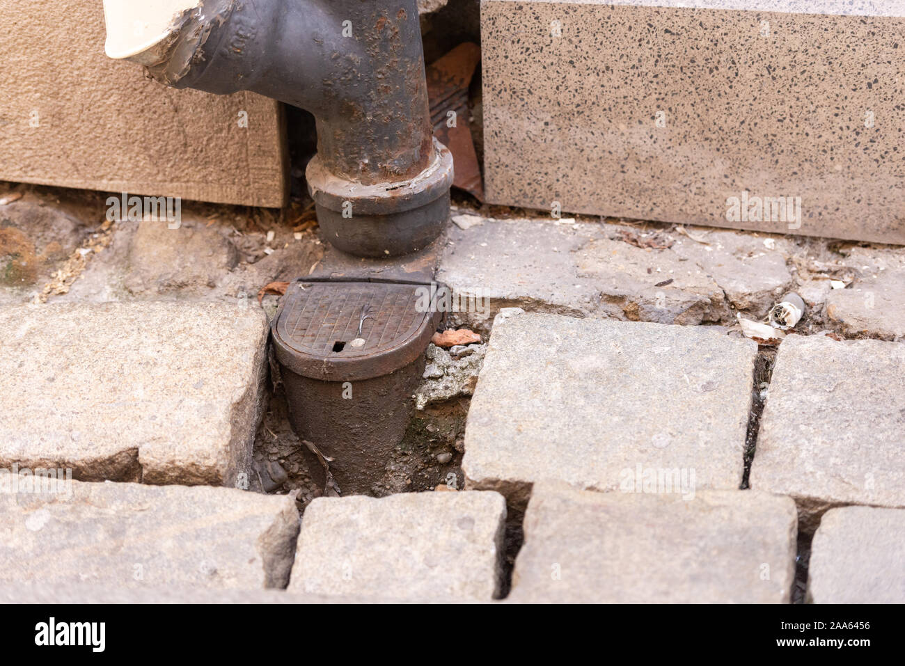 Storm water drain. Ancient water grid in Bratislava Stock Photo - Alamy