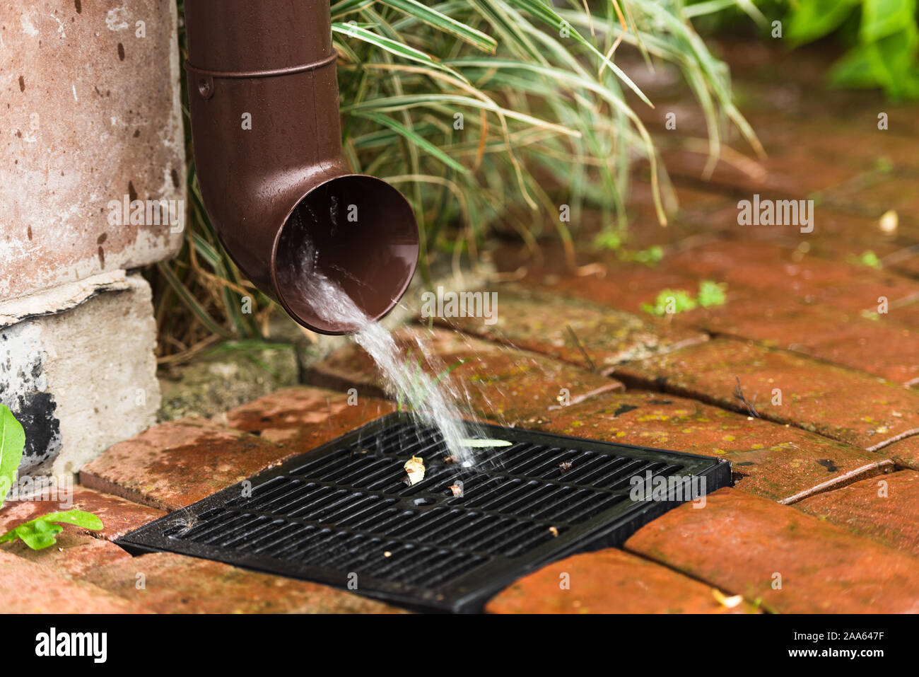 Houses In Rain Stormwater