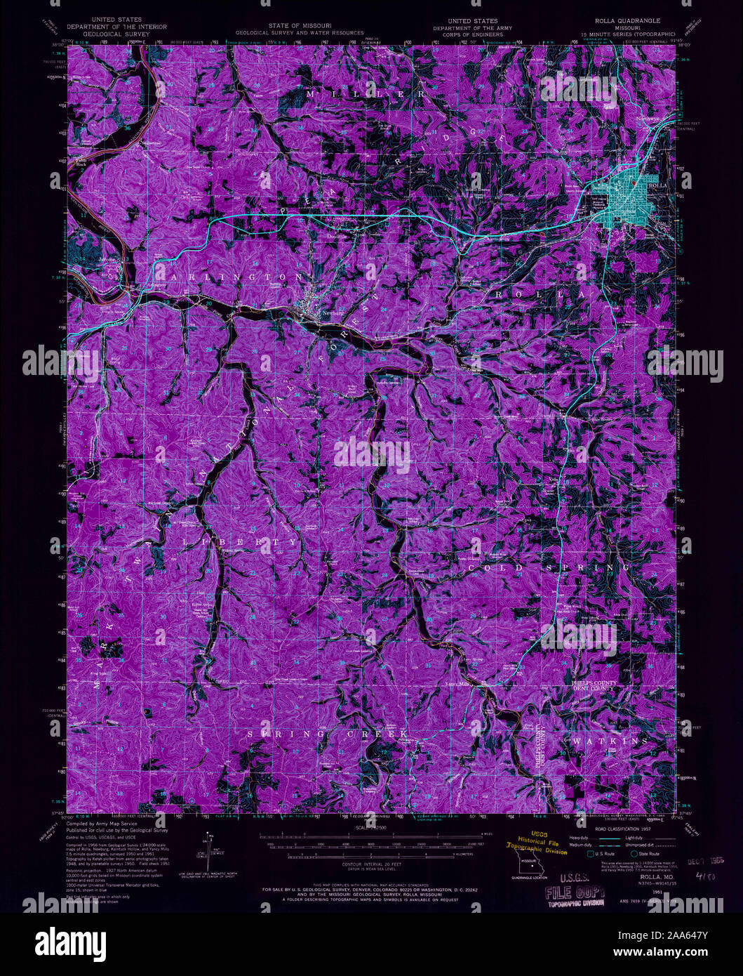 Map of rolla missouri hi-res stock photography and images - Alamy