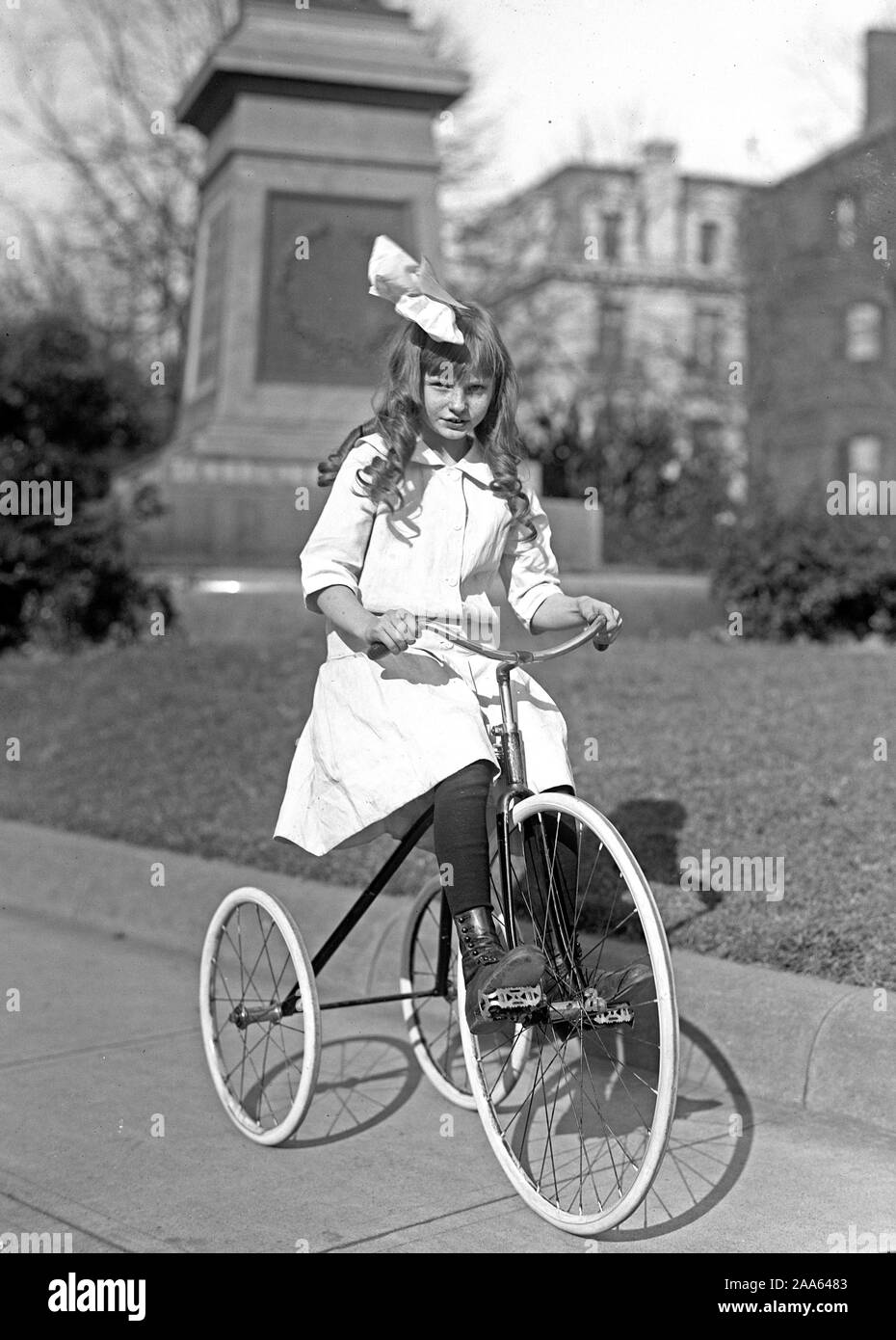 Helen Marye, daughter of ambassador to Russia George Marye, riding a ...