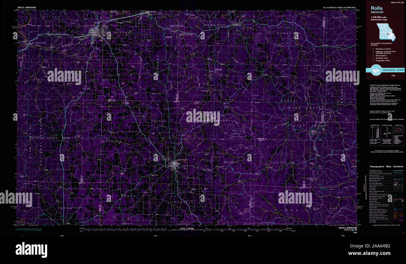 Map of rolla missouri hi-res stock photography and images - Alamy
