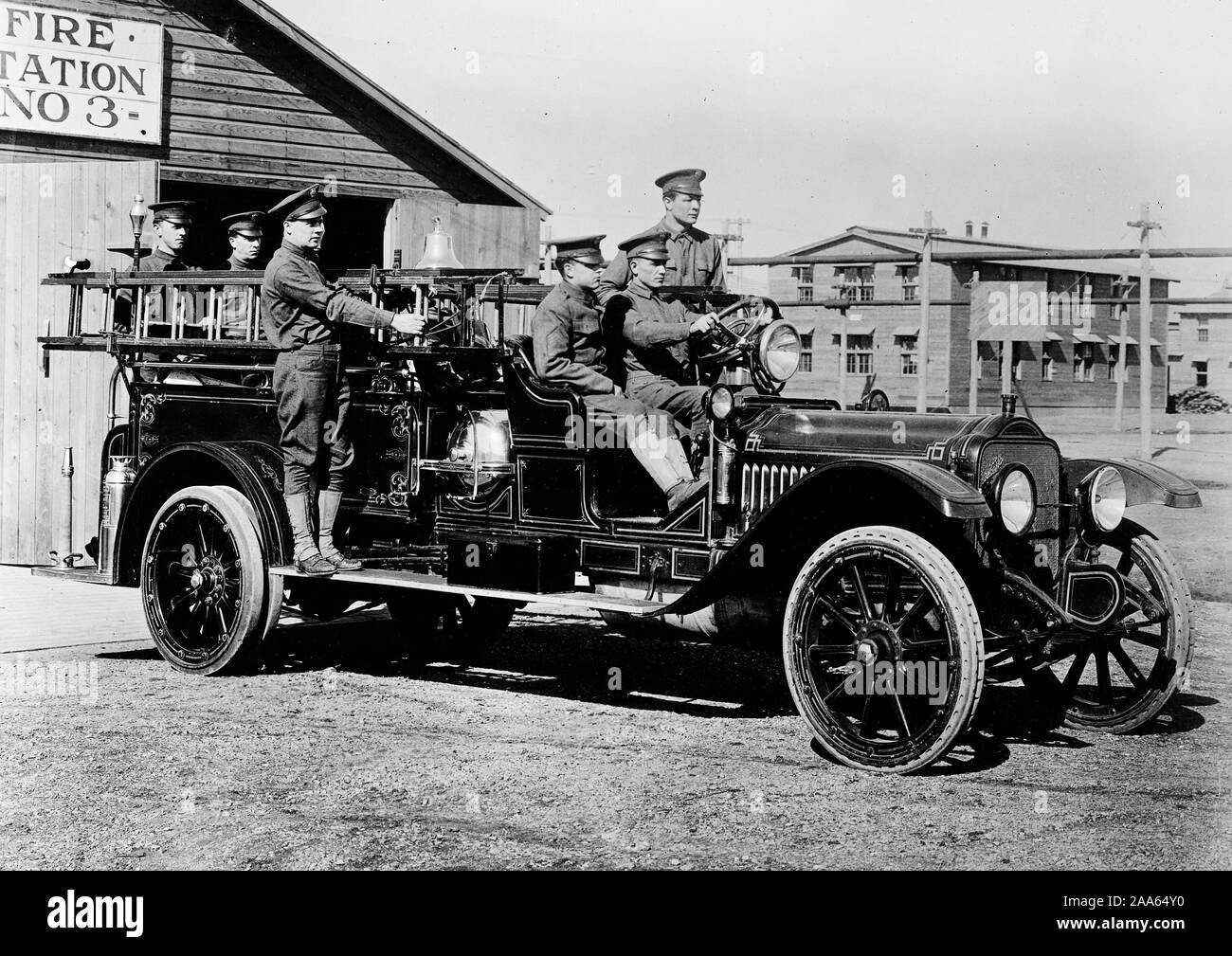 Fire department apparatus Black and White Stock Photos & Images - Alamy