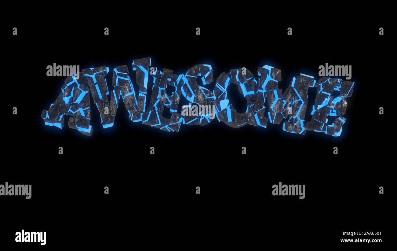 AWESOME fragmented writing background, 3d render Stock Photo - Alamy