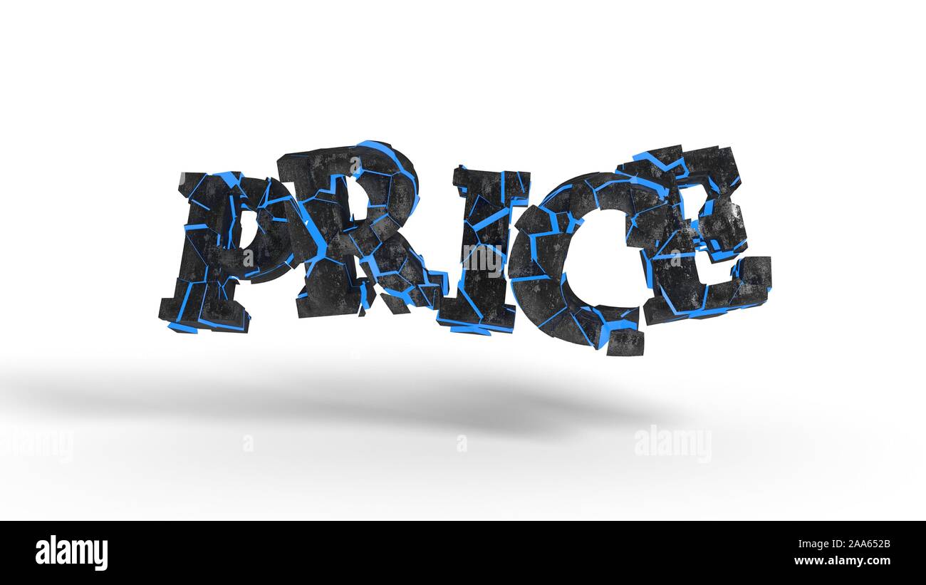 PRICE fragmented writing background, 3d render Stock Photo - Alamy