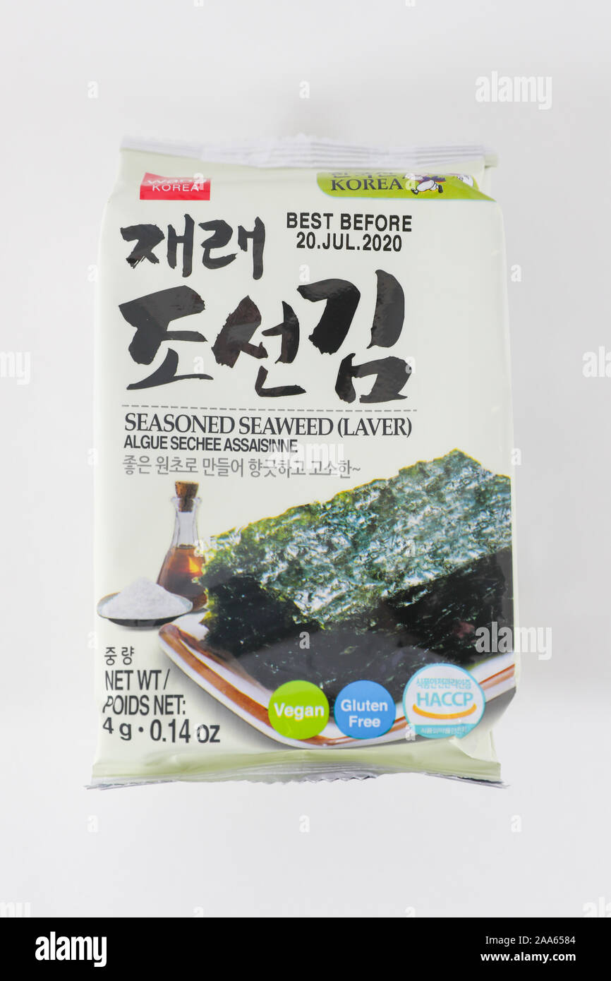 Princeton New Jersey November 18 2019:Korean food laver, seasoned ...