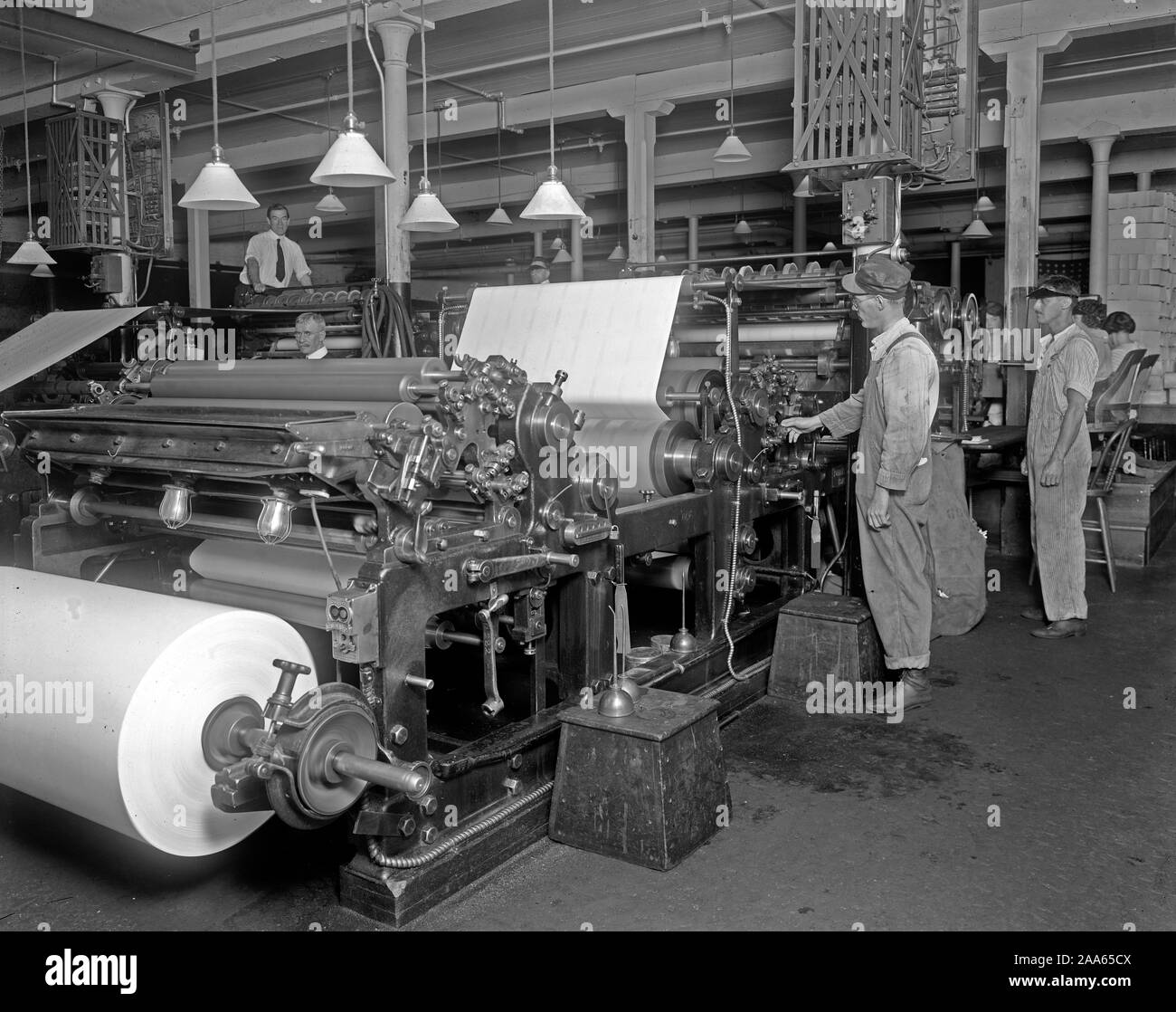 Printing In The Early 1900s Printing Press, 19th Century Stock Image