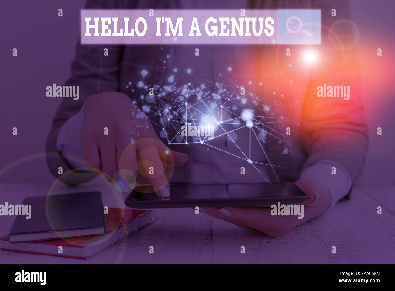 Handwriting text writing Hello I M A Genius. Conceptual photo Introduce ...