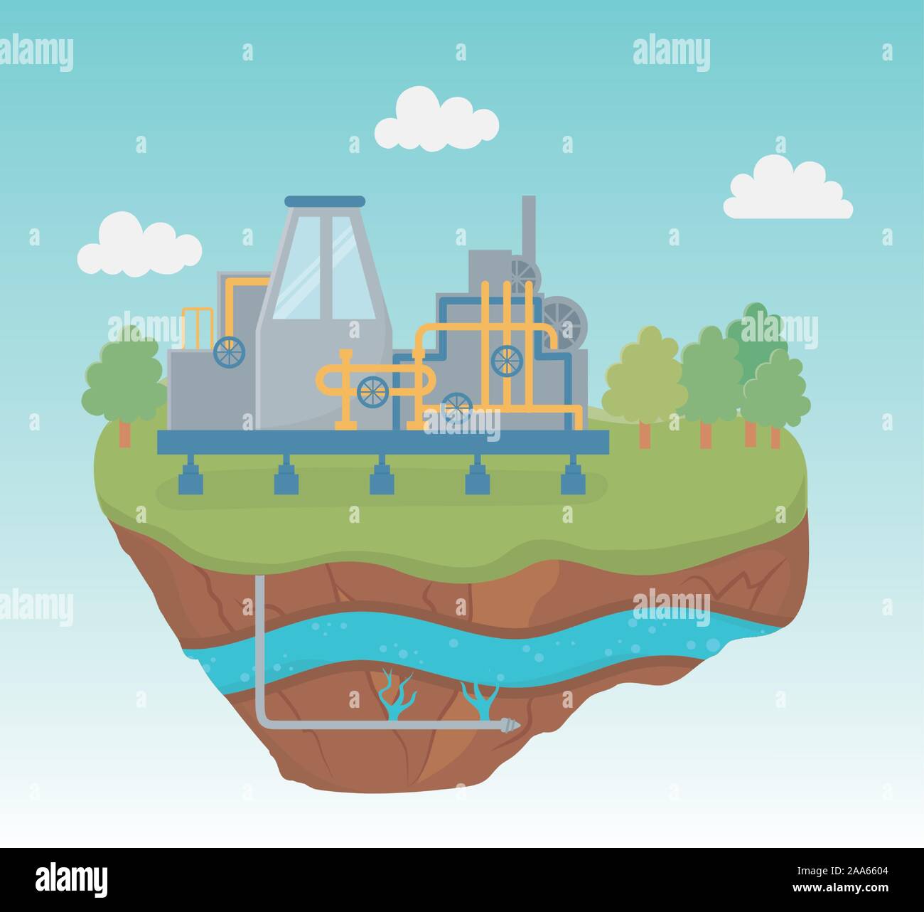 storage industry pipeline process exploration fracking vector ...