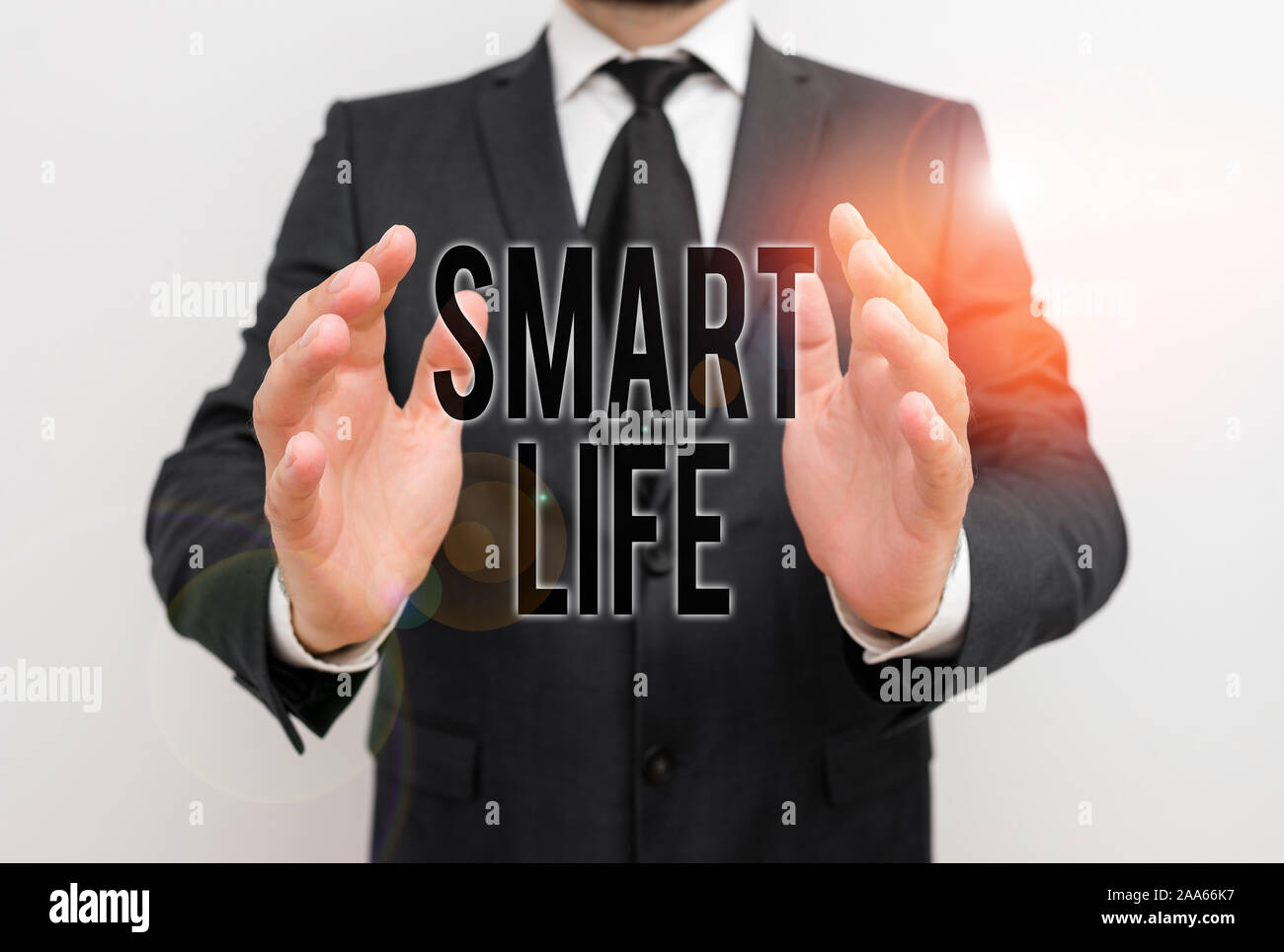 Writing note showing Smart Life. Business concept for approach ...