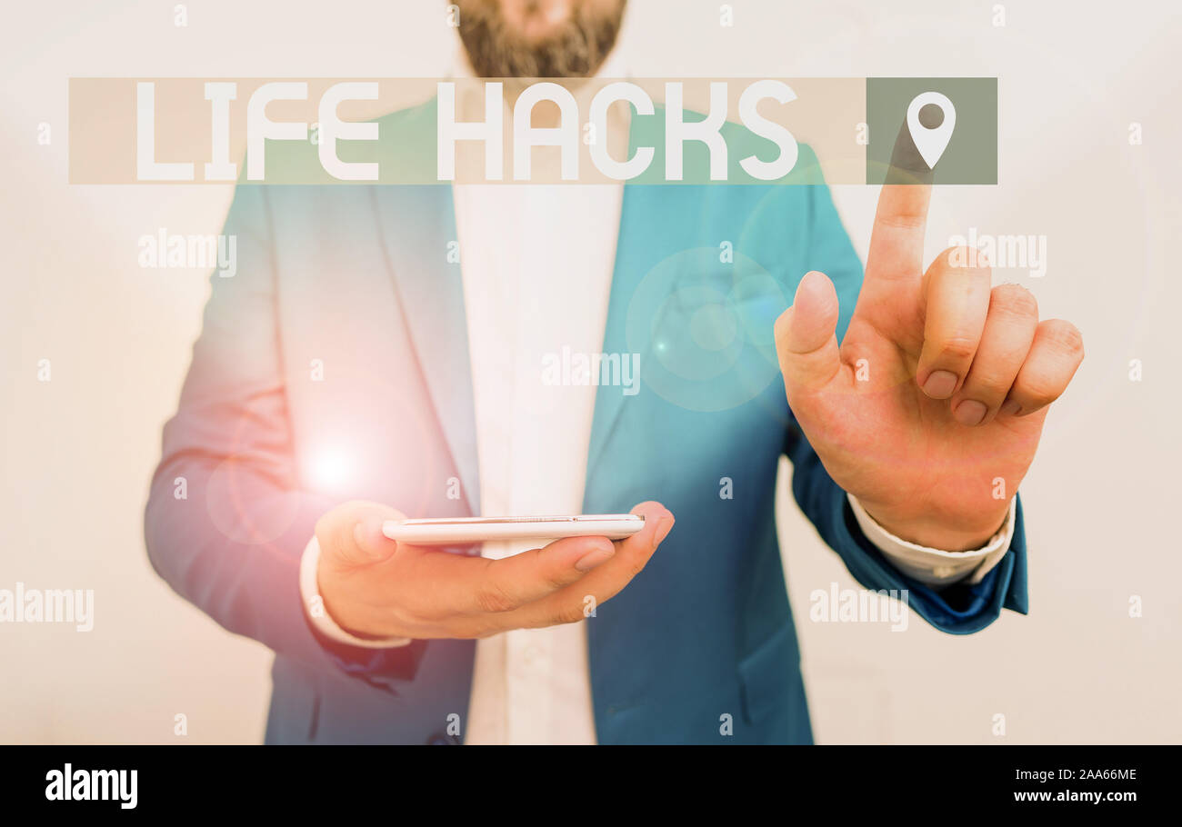 Handwriting text writing Life Hacks. Conceptual photo Strategy ...