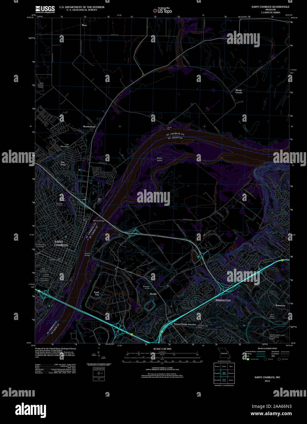 Saint charles missouri map hi-res stock photography and images - Alamy