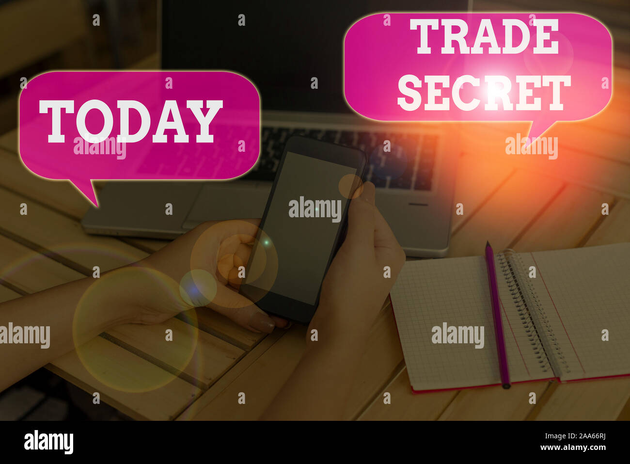 Writing note showing Trade Secret. Business concept for technique used ...