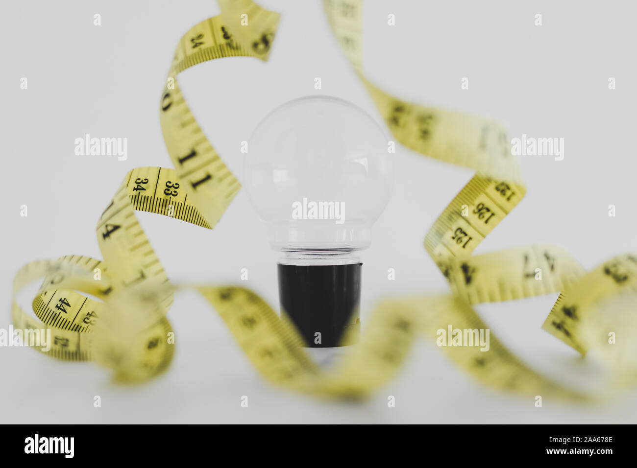 how big are your ideas conceptual still-life, lightbulb with measuring ...