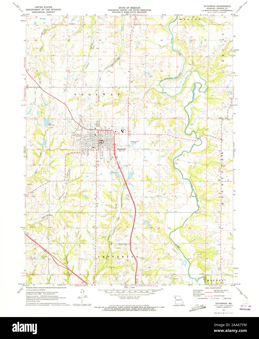 Map of savannah missouri hi-res stock photography and images - Alamy