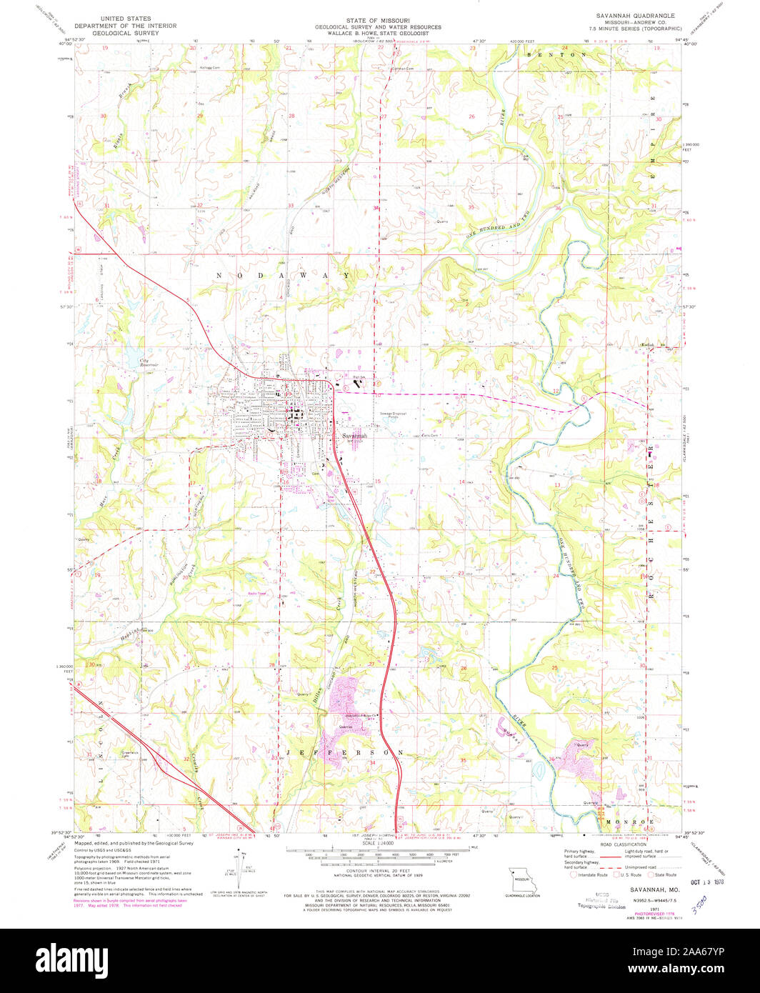 Map of savannah missouri hi-res stock photography and images - Alamy