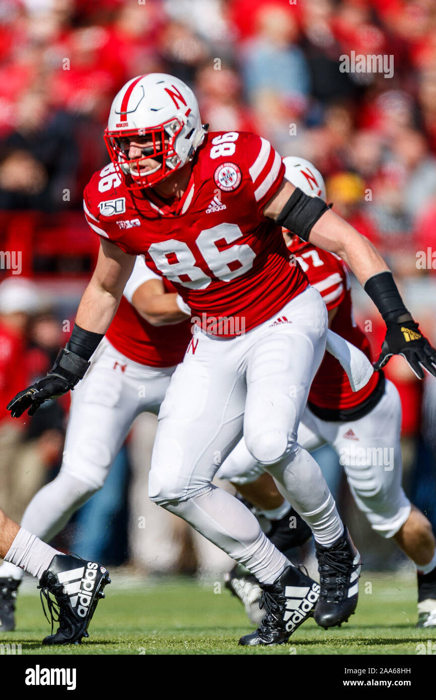 Lincoln, NE. U.S. 16th Nov, 2019. Nebraska Cornhuskers tight end Jack ...