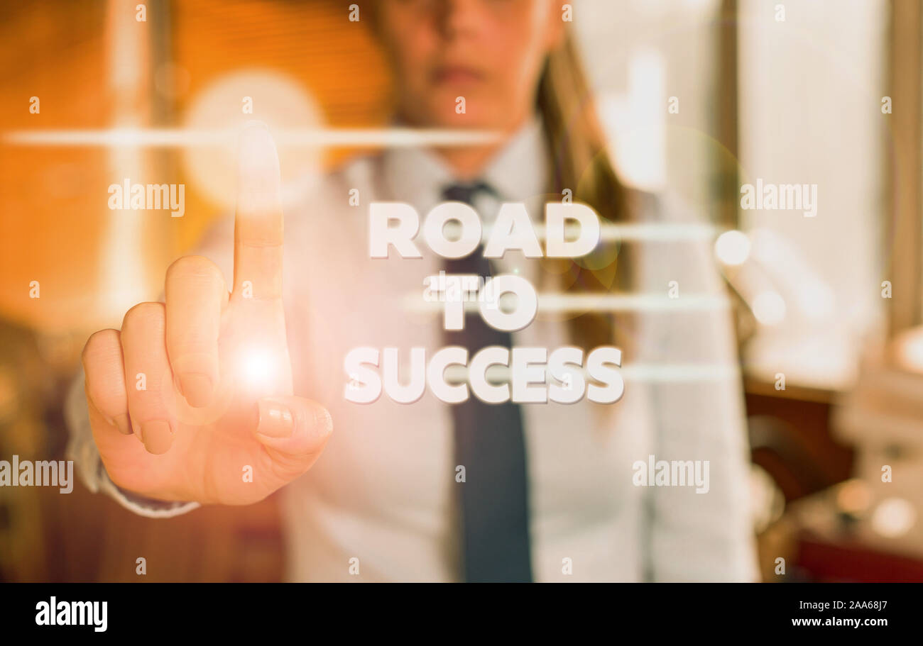 Word writing text Road To Success. Business photo showcasing studying ...