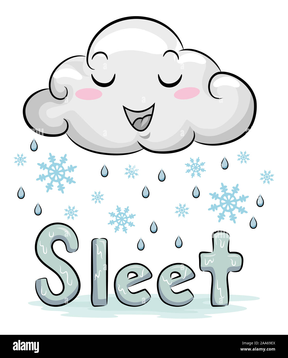 Sleet Cloud Clipart