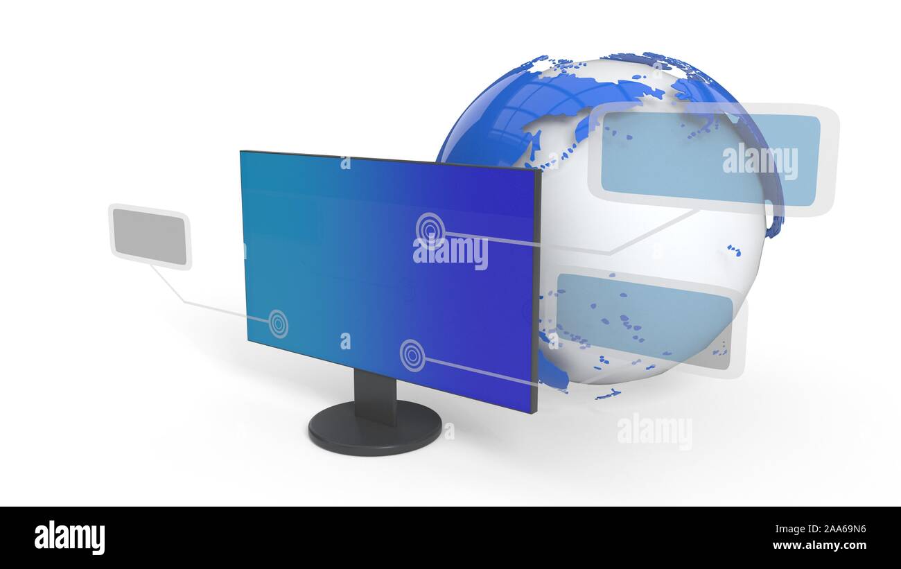 Computer and menus are subject to background, 3d render Stock Photo - Alamy