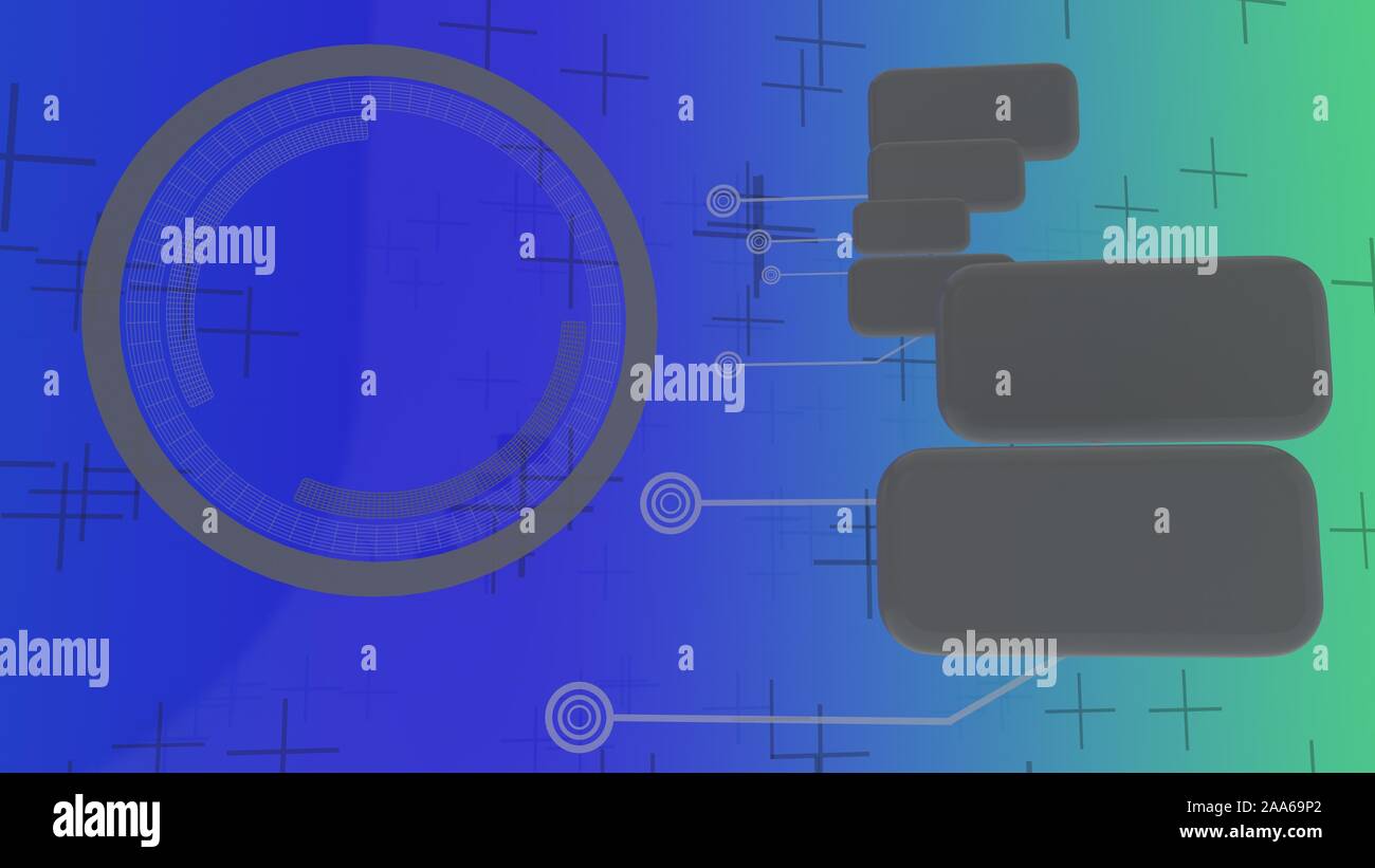 Technological tables and digital background, 3d render Stock Photo - Alamy