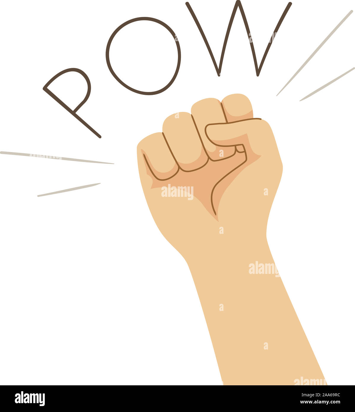 Illustration of Pow Sound and a Hand Fist for Punching. Learning ...