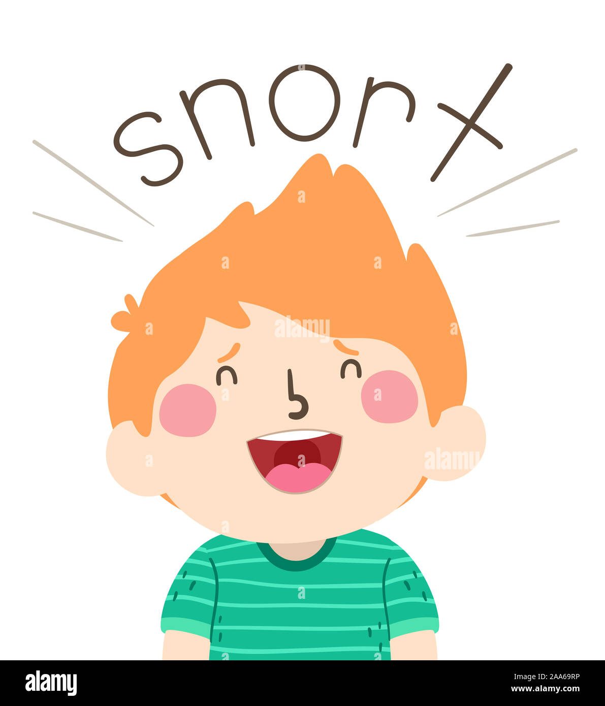 Illustration of a Snort Sound and a Kid Boy Laughing. Learning ...