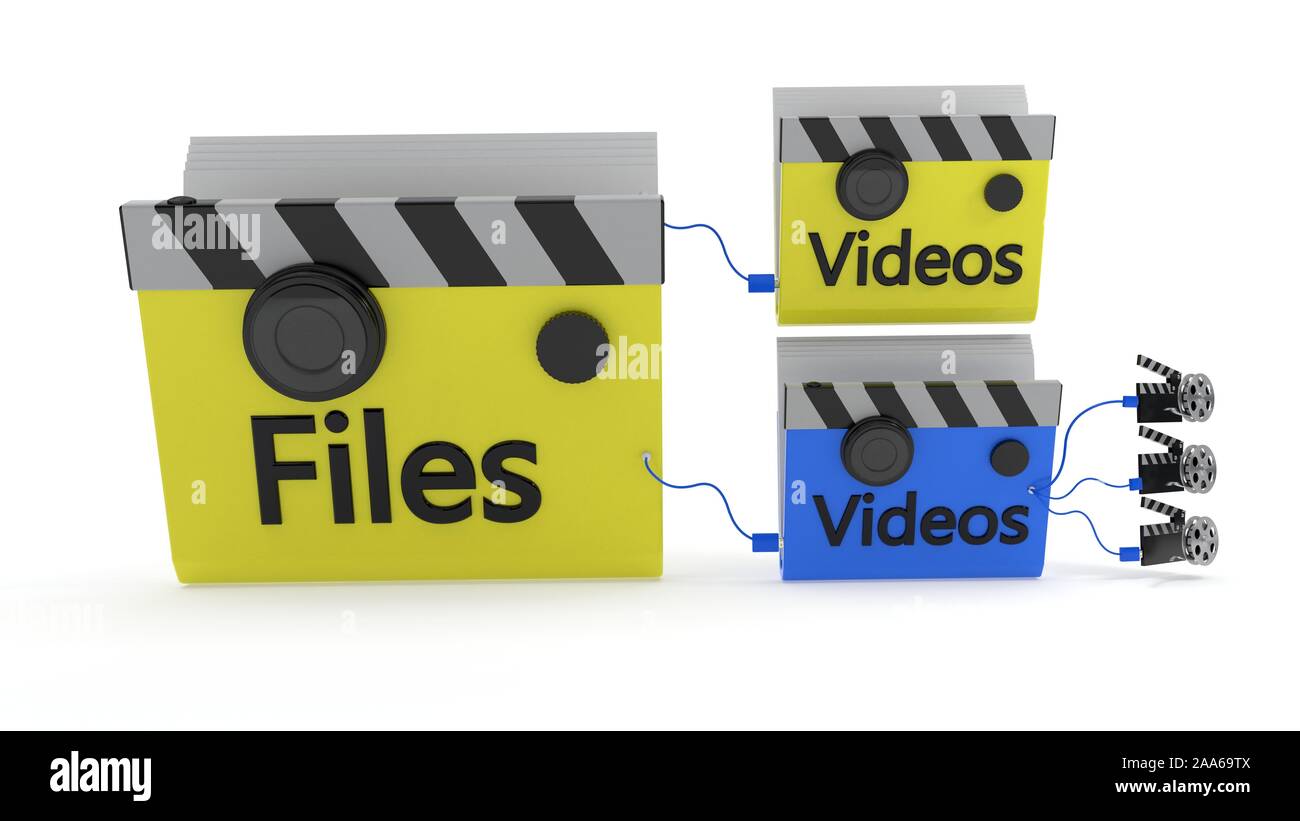 The concept of the video folder MainFolder, 3d render Stock Photo - Alamy
