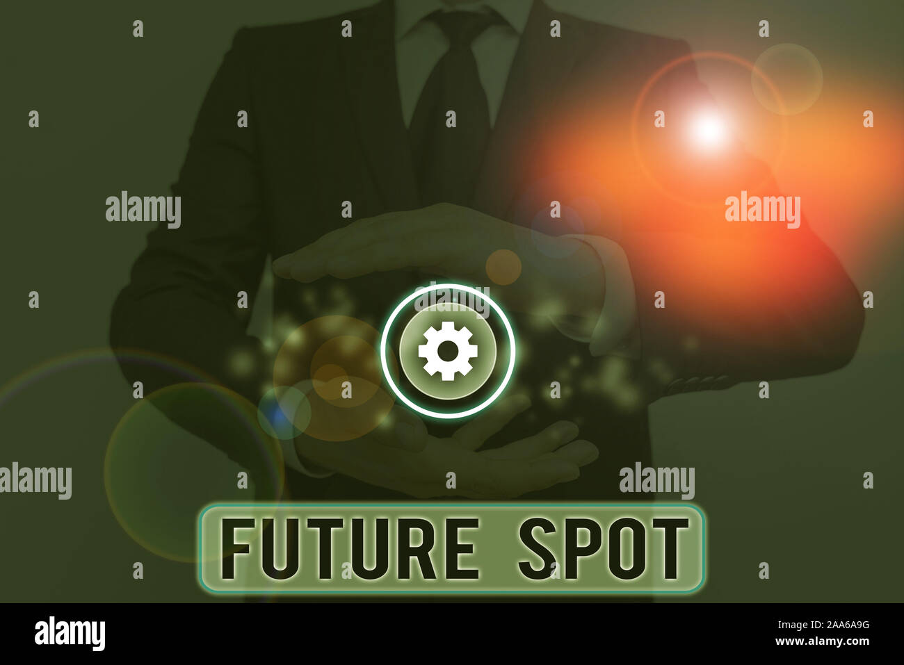 Text sign showing Futuro Spot. Business photo showcasing refers to an ...