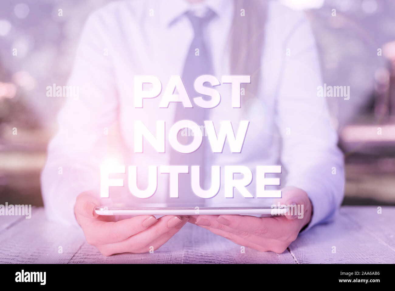 Handwriting text writing Past Now Future. Conceptual photo Last time ...