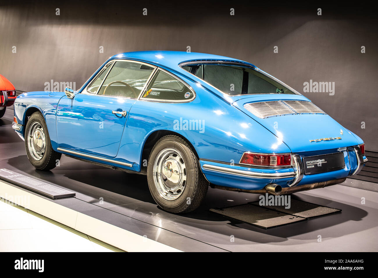 Collection of Porsche cars on display at Porsche Museum in Stuttgart ...