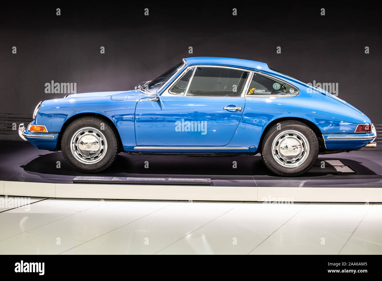 Collection of Porsche cars on display at Porsche Museum in Stuttgart ...