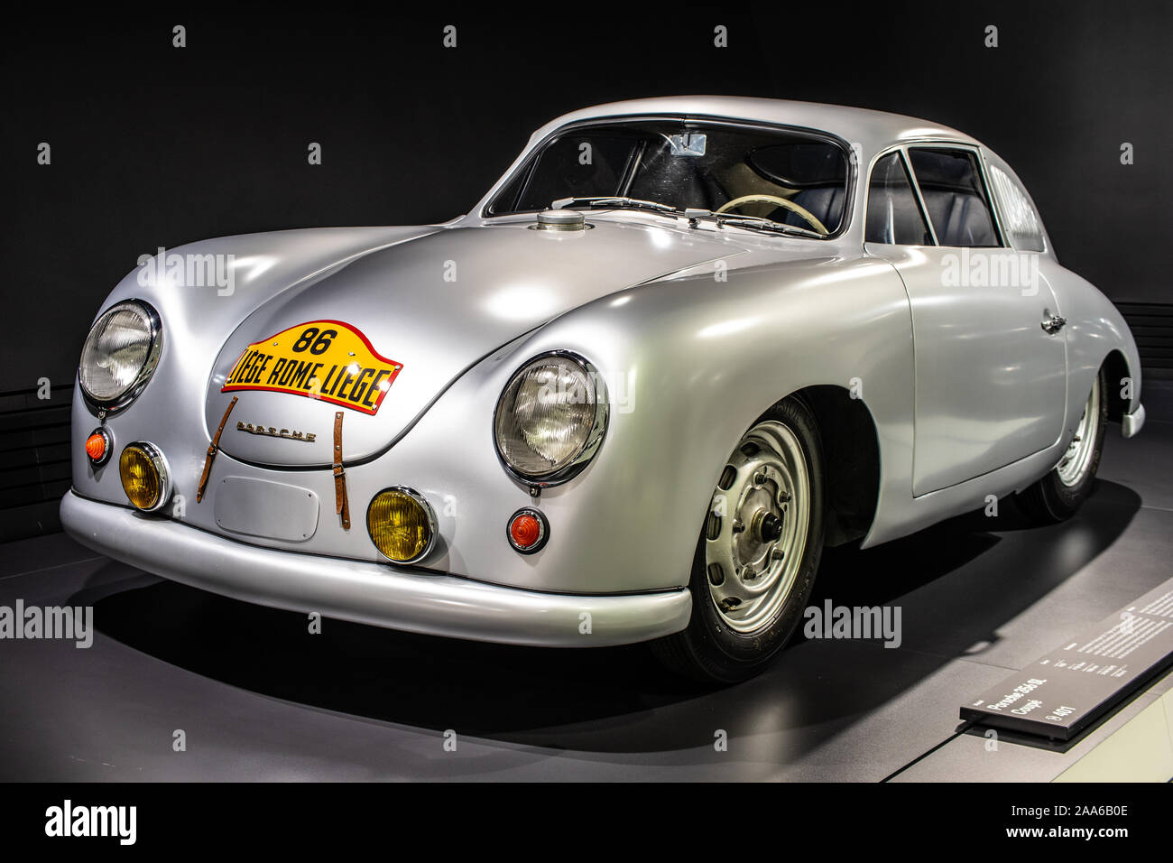 Collection of Porsche cars on display at Porsche Museum in Stuttgart ...