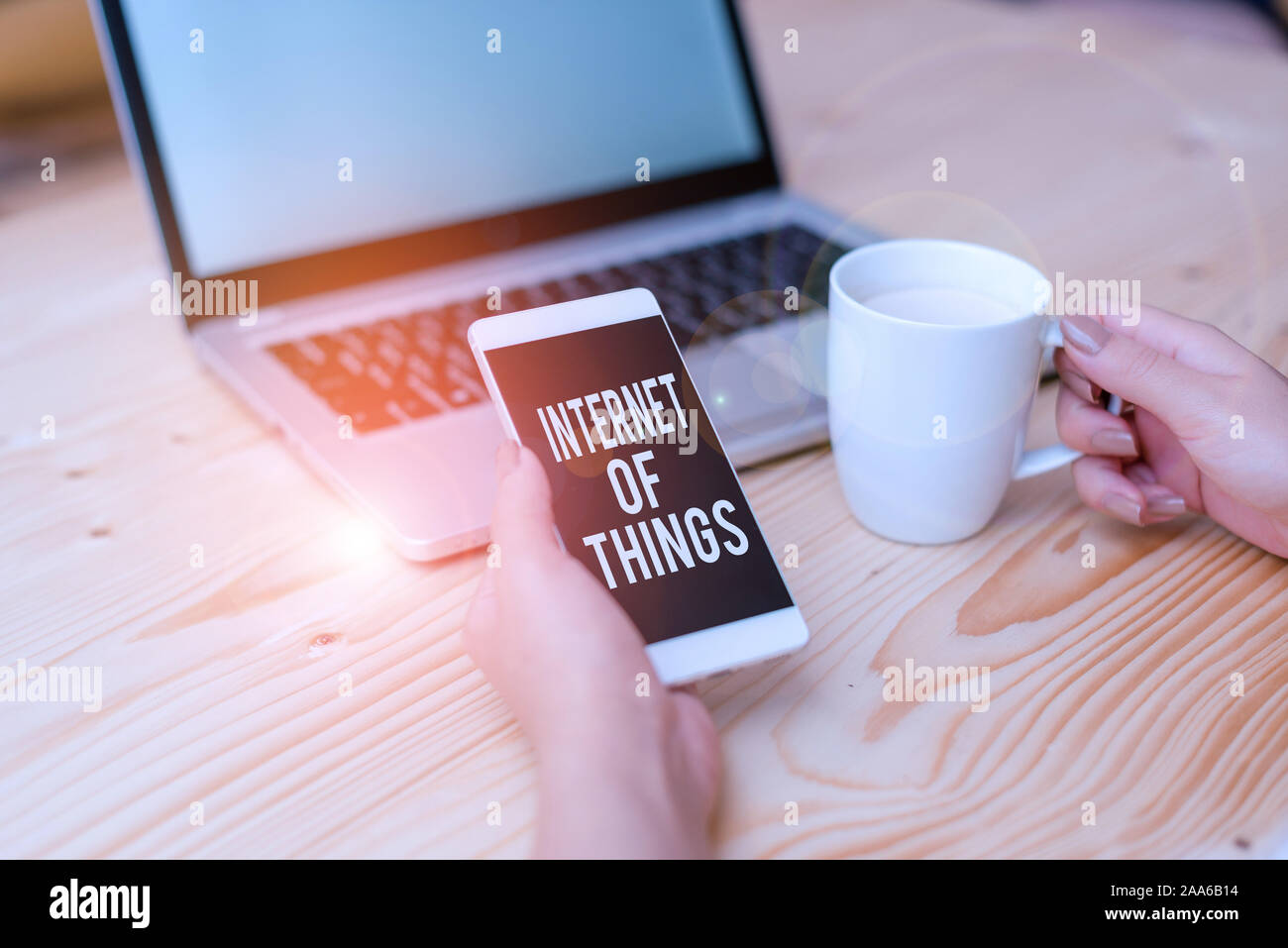 Writing note showing Internet Of Things. Business concept for ...