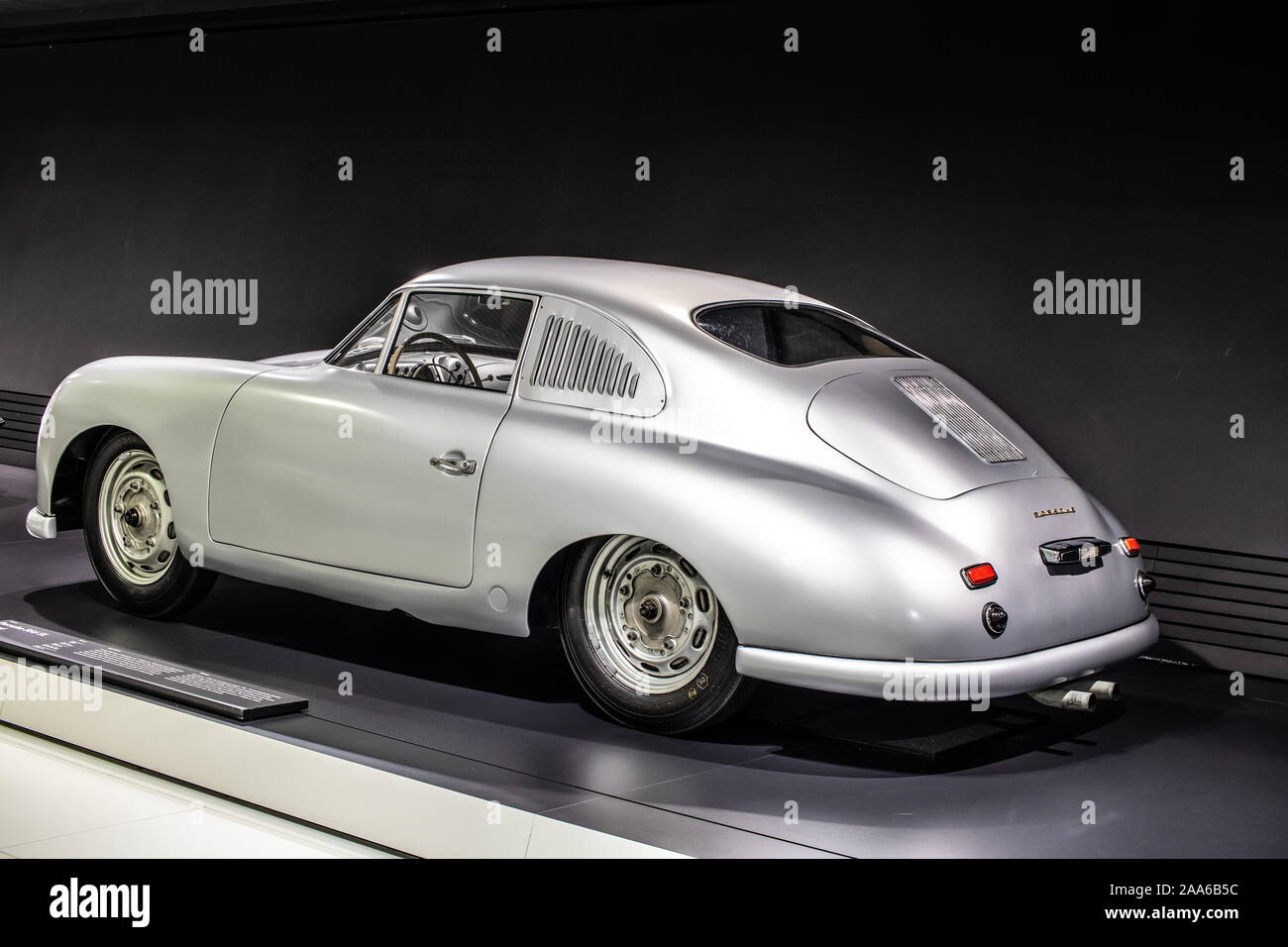 Collection of Porsche cars on display at Porsche Museum in Stuttgart ...