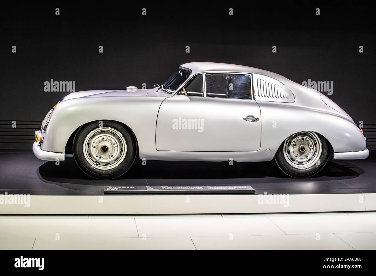 Collection of Porsche cars on display at Porsche Museum in Stuttgart ...