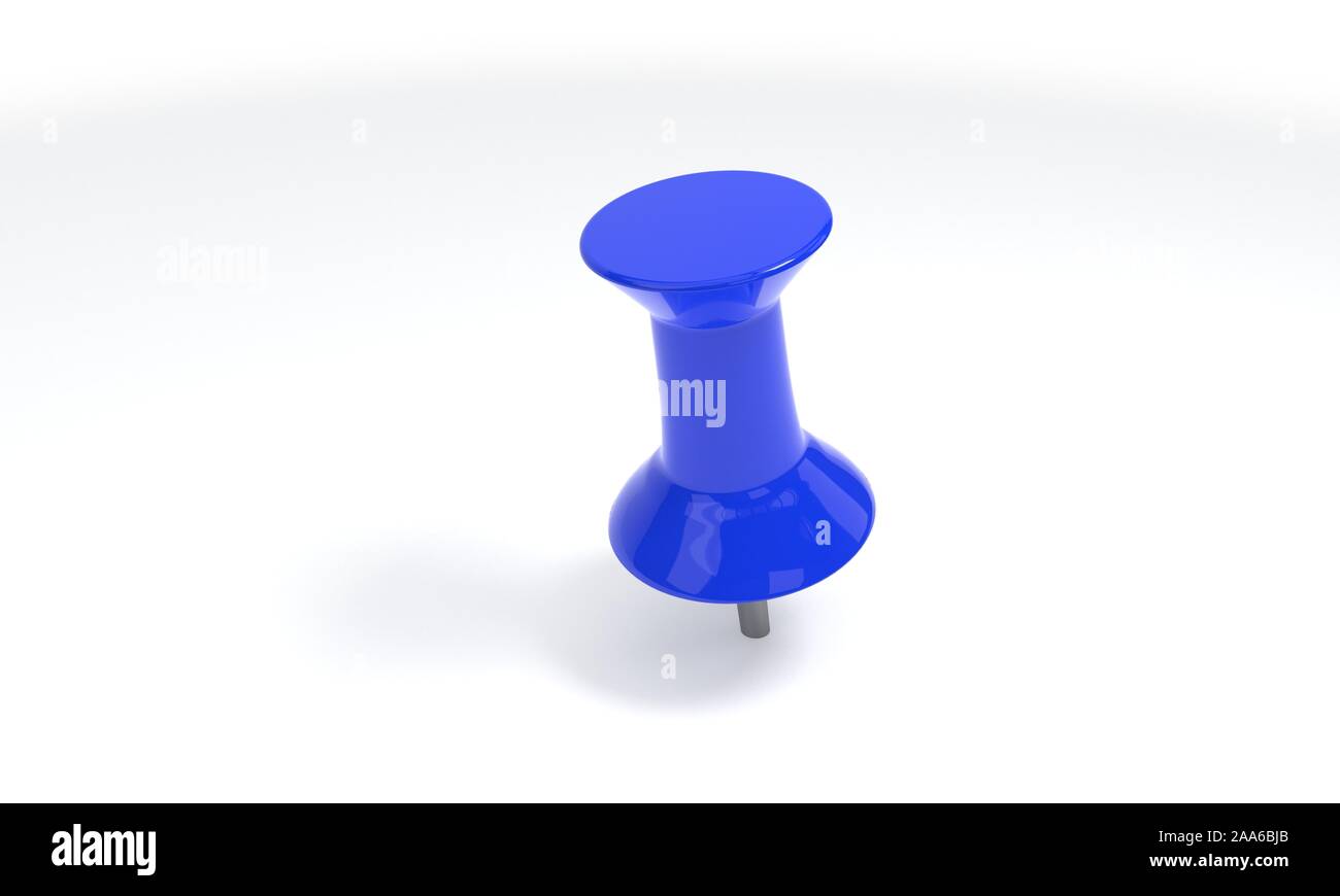 Blue Pins on a white background, 3d render Stock Photo - Alamy