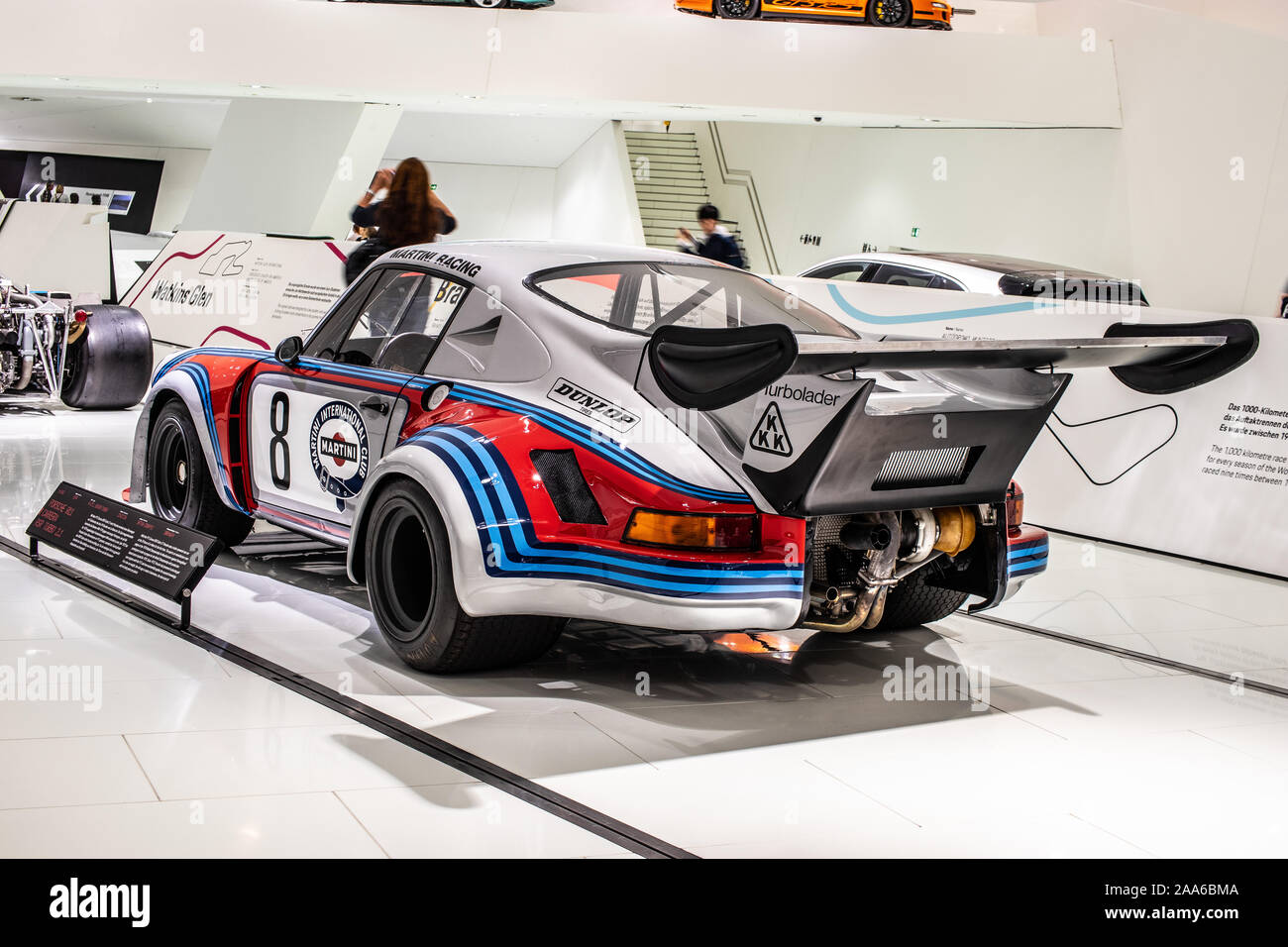 Collection of Porsche cars on display at Porsche Museum in Stuttgart ...