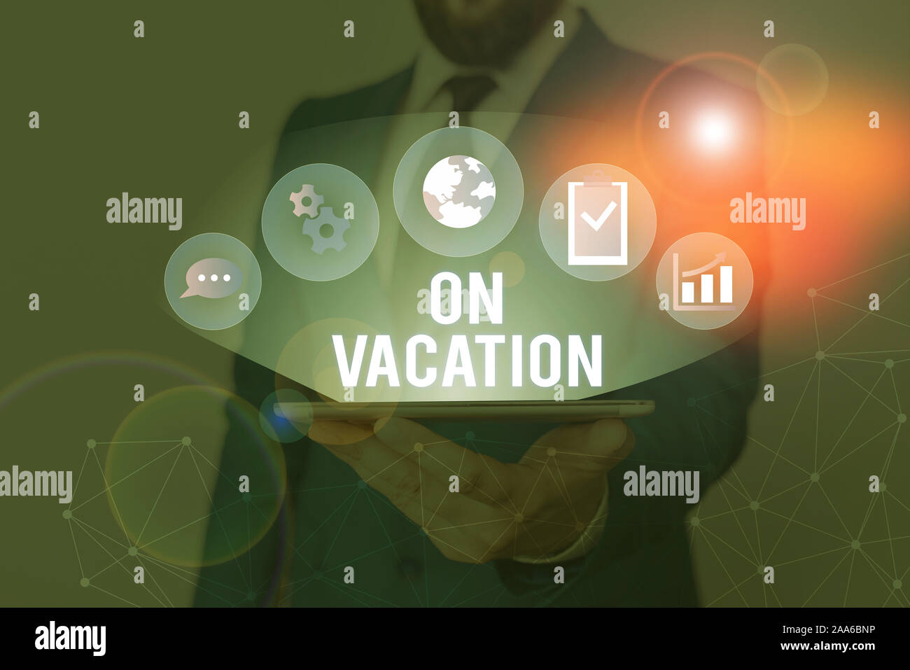 Conceptual hand writing showing On Vacation. Concept meaning period ...