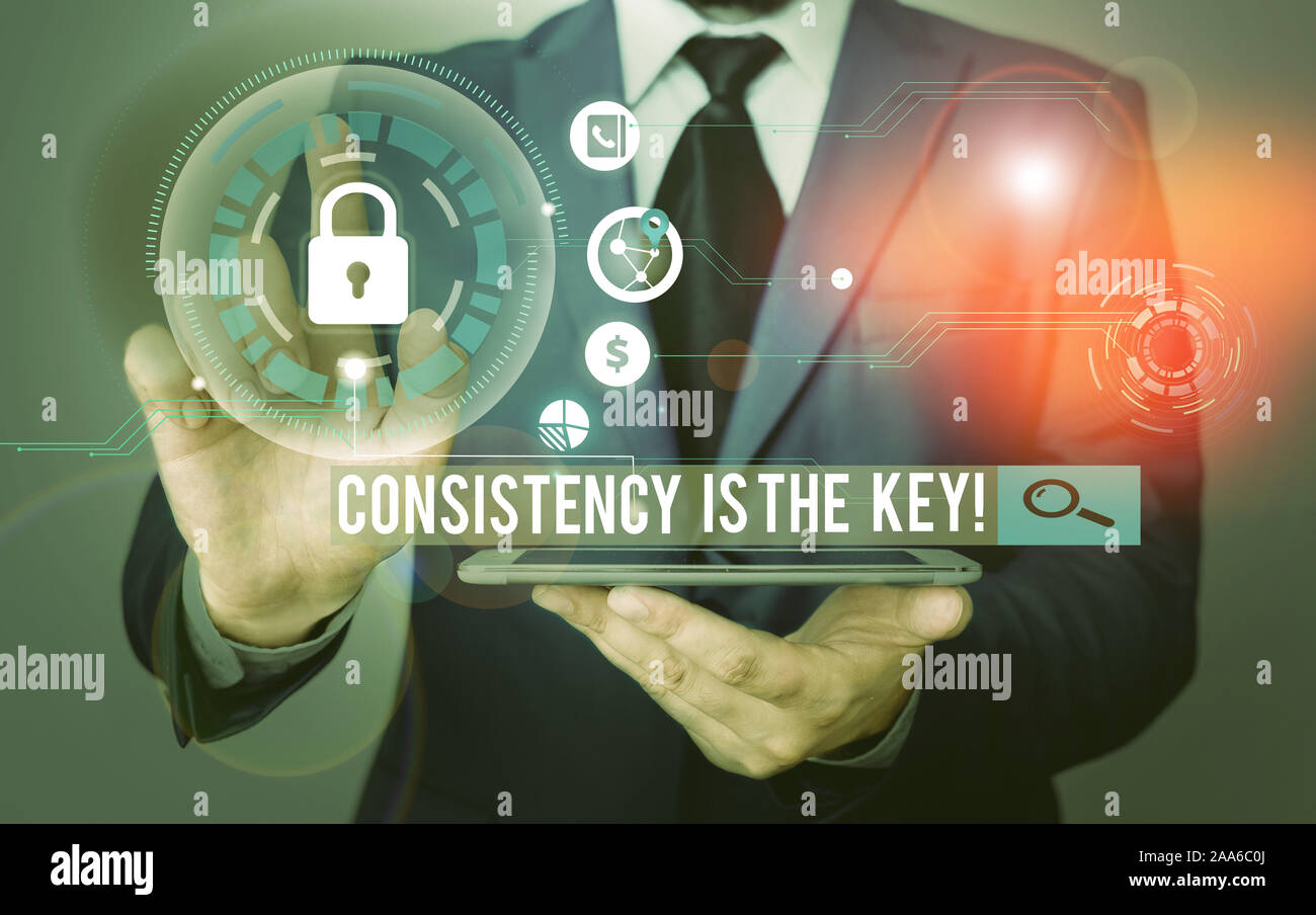 Handwriting text writing Consistency Is The Key. Conceptual photo by ...