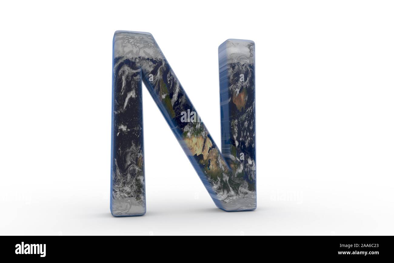 World plated letter N background paper, 3d render Stock Photo - Alamy