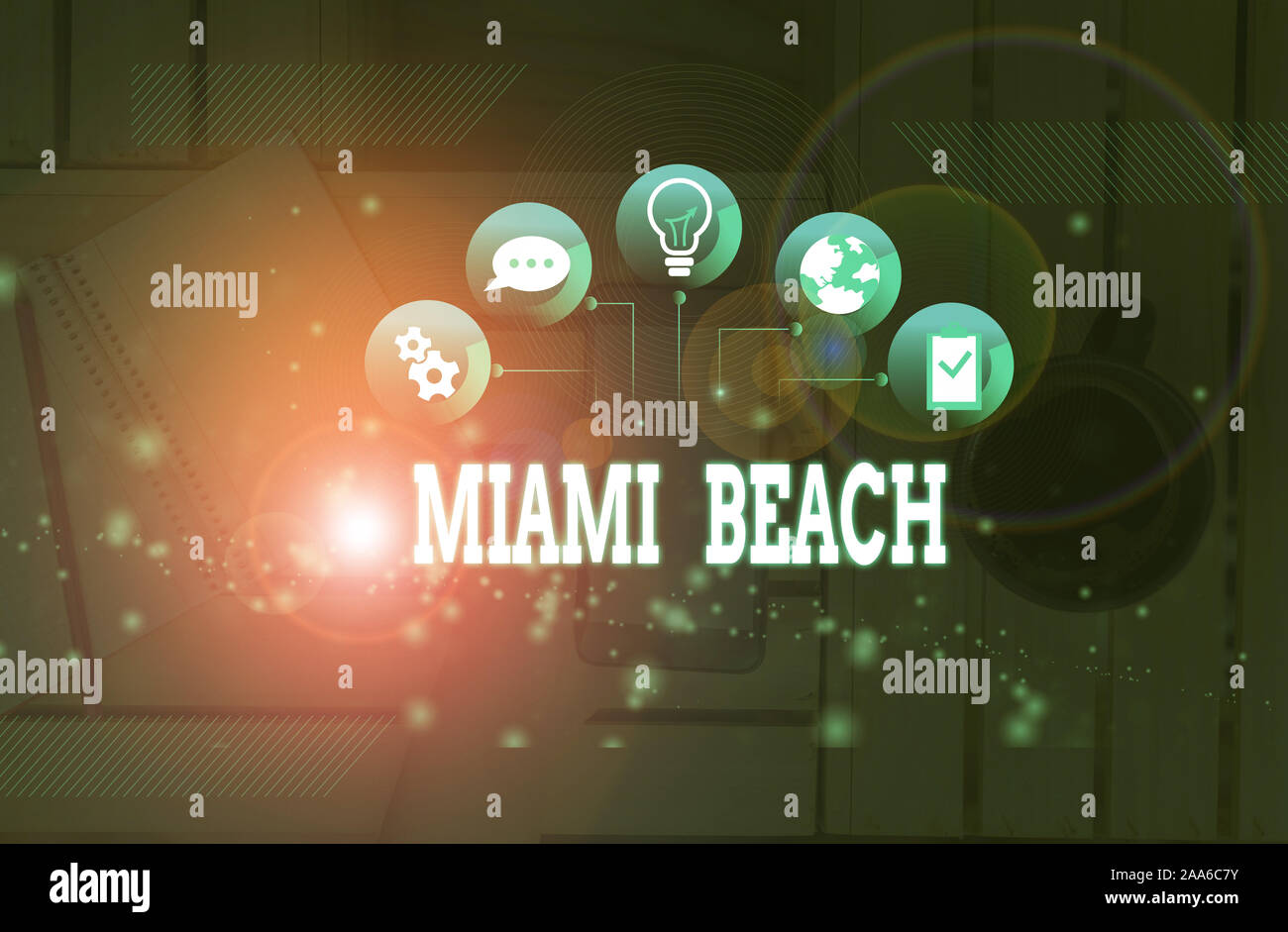 Handwriting text Miami Beach. Conceptual photo the coastal resort city ...