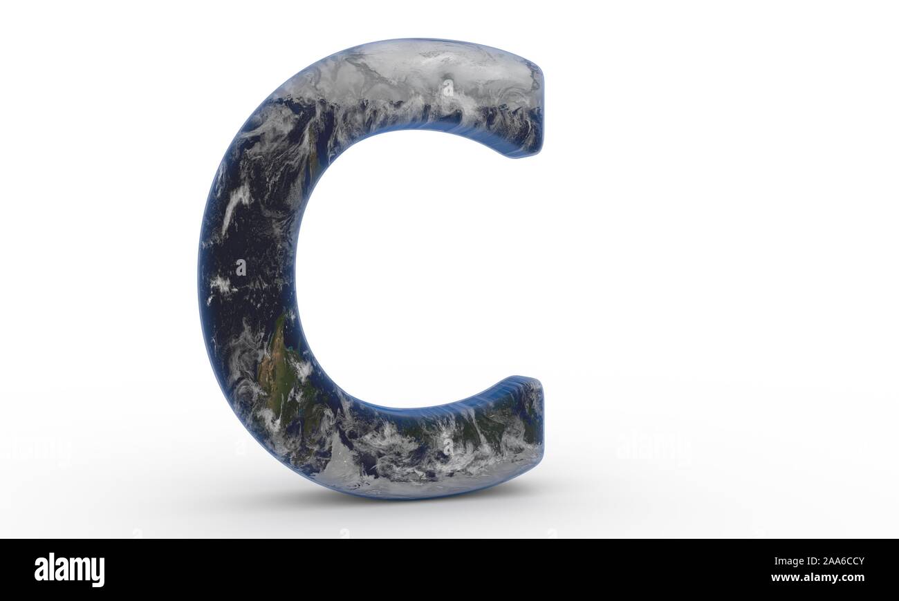 World plated letter C background paper, 3d render Stock Photo - Alamy