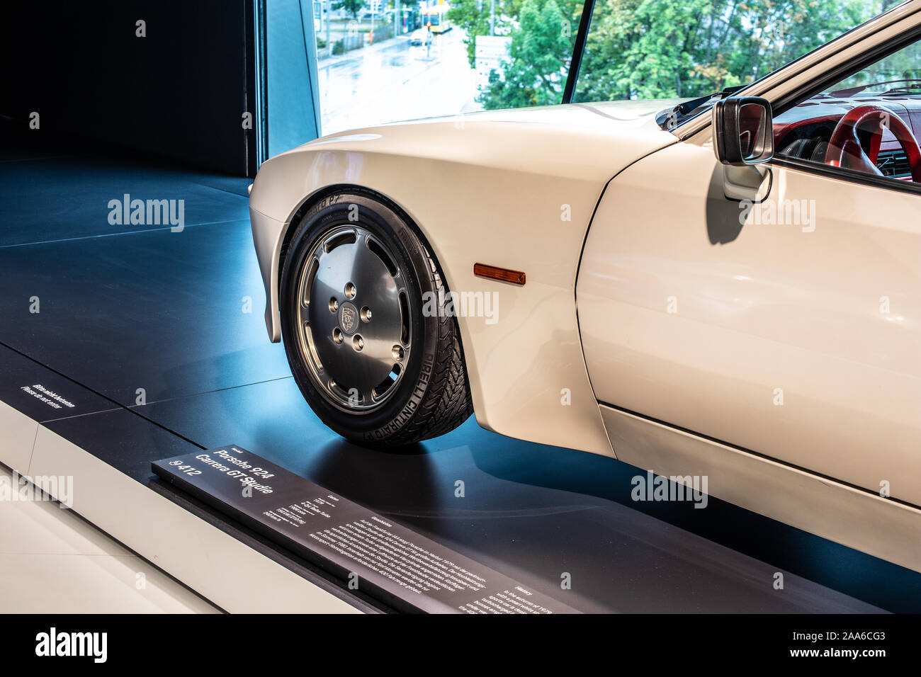 Collection of Porsche cars on display at Porsche Museum in Stuttgart ...