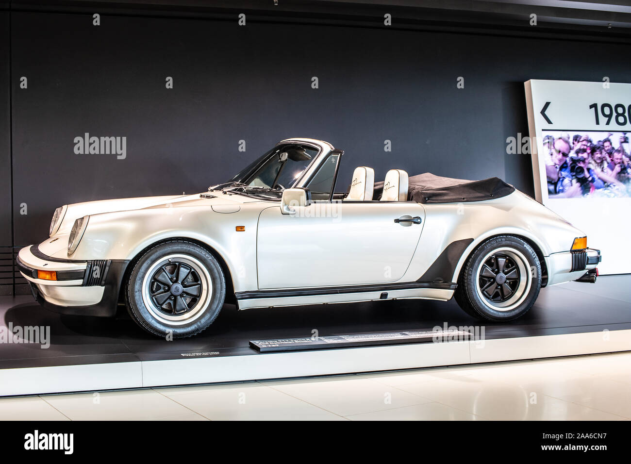 Collection of Porsche cars on display at Porsche Museum in Stuttgart ...