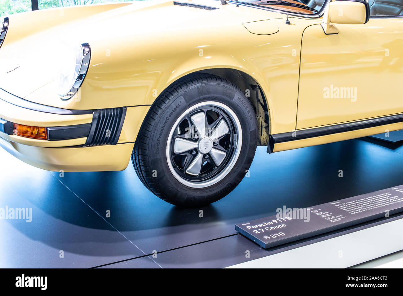 Collection of Porsche cars on display at Porsche Museum in Stuttgart ...