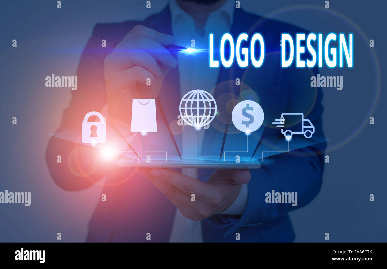 Writing note showing Logo Design. Business concept for a graphic ...