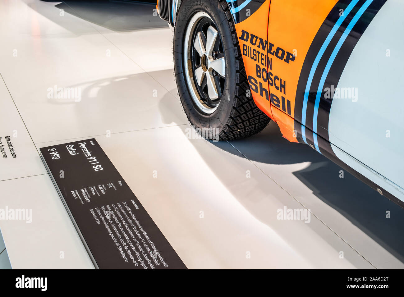 Collection of Porsche cars on display at Porsche Museum in Stuttgart ...
