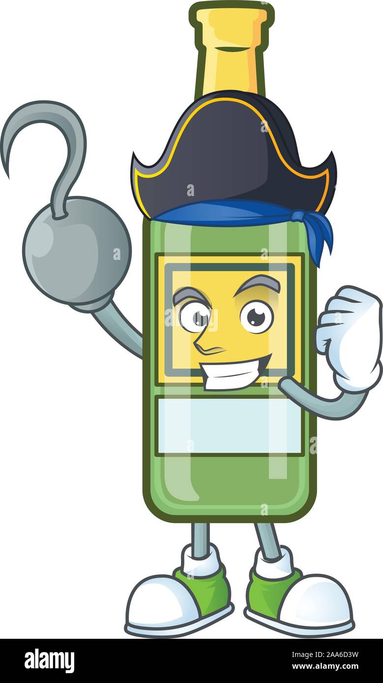 Cartoon whiskey bottle with character shape pirate Stock Vector Image ...
