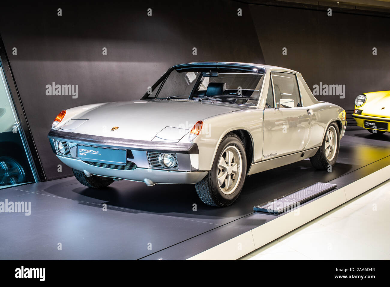 Collection of Porsche cars on display at Porsche Museum in Stuttgart ...