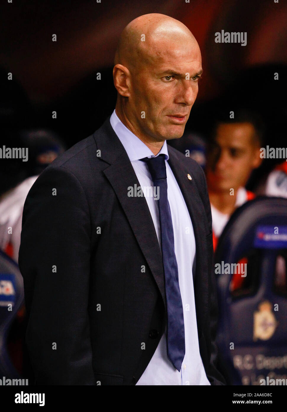 Coruña,Spain .August 20, 2017 .Zinedine Zidane coach of Real Madrid ...
